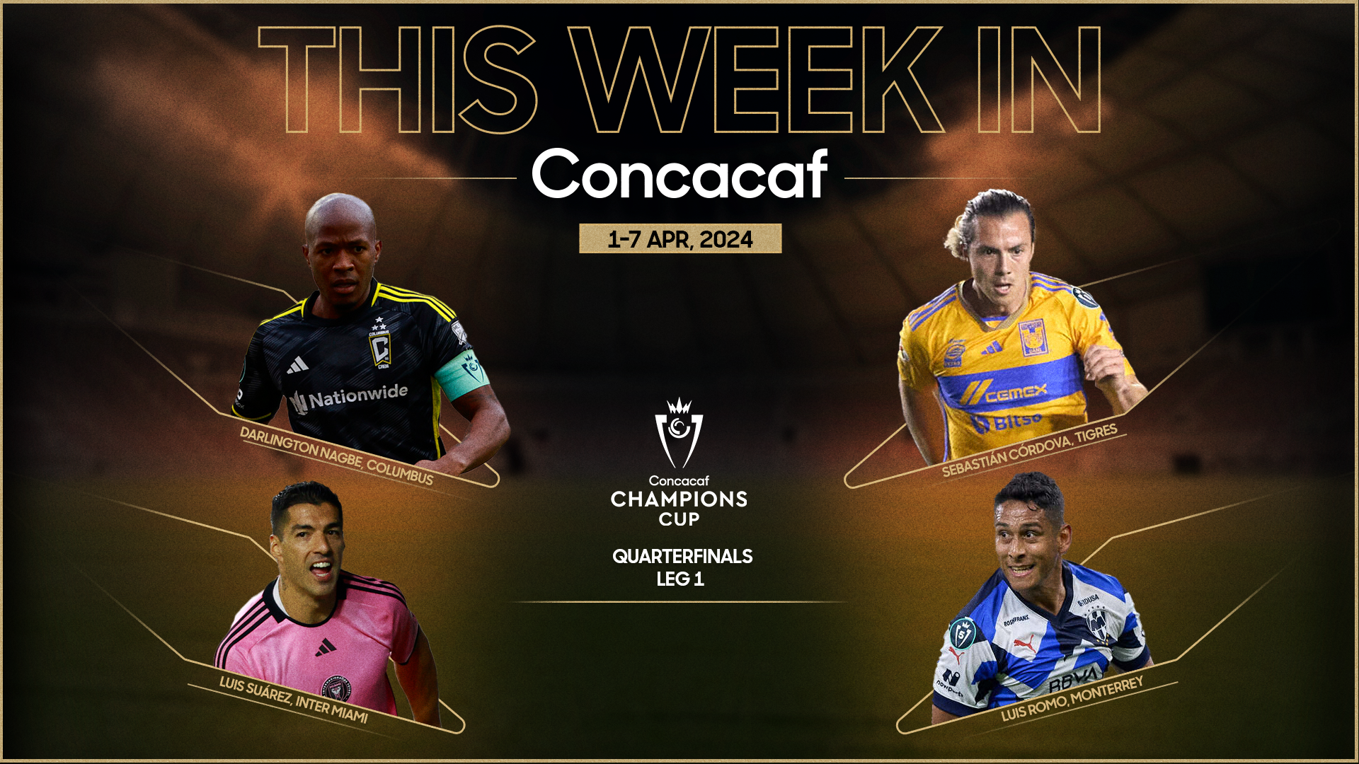 The kickoff of the Champions Cup quarterfinals shines this week in Concacaf